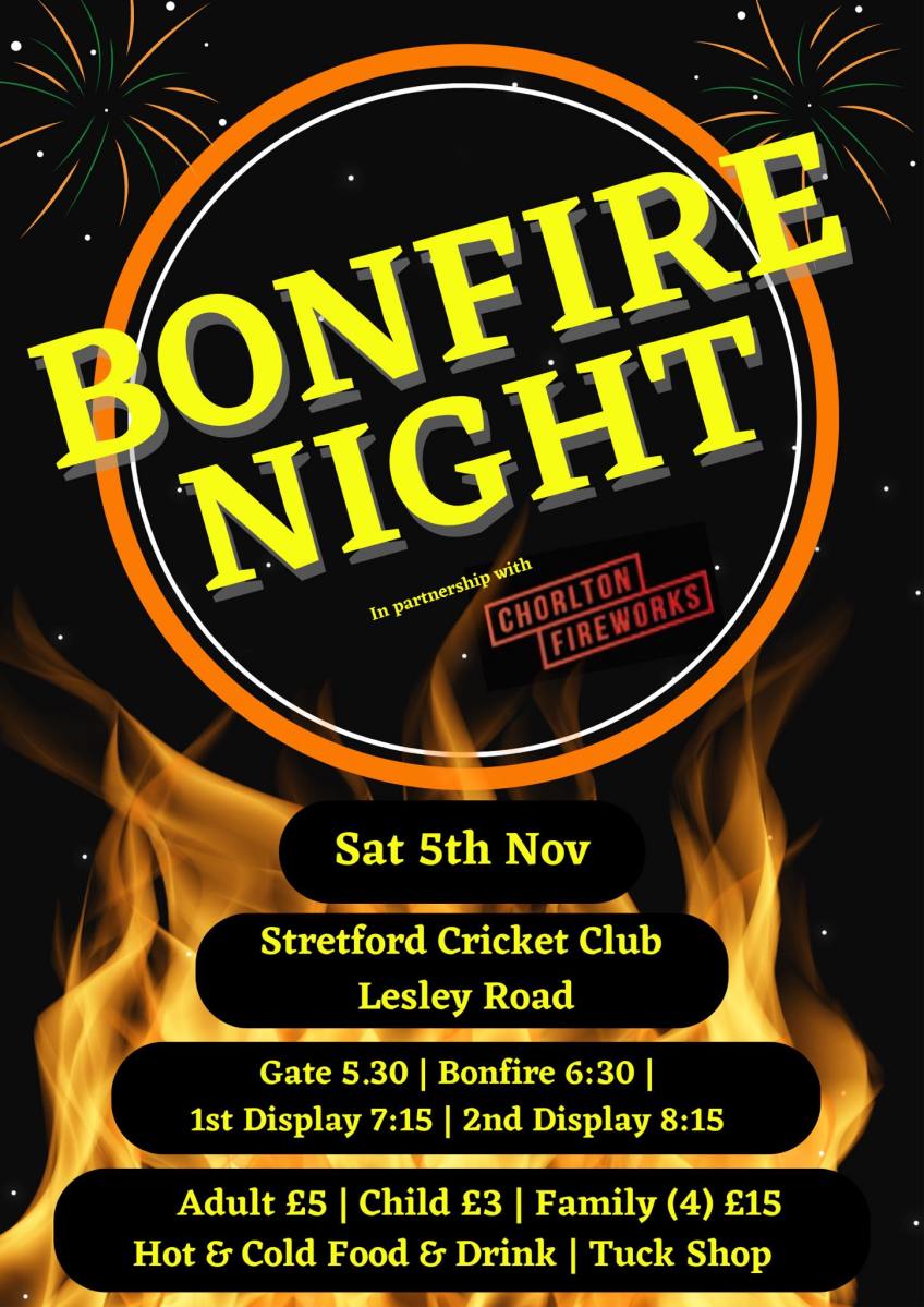 Bonfire Night 5th Nov @ SCC – Stretford Cricket Club